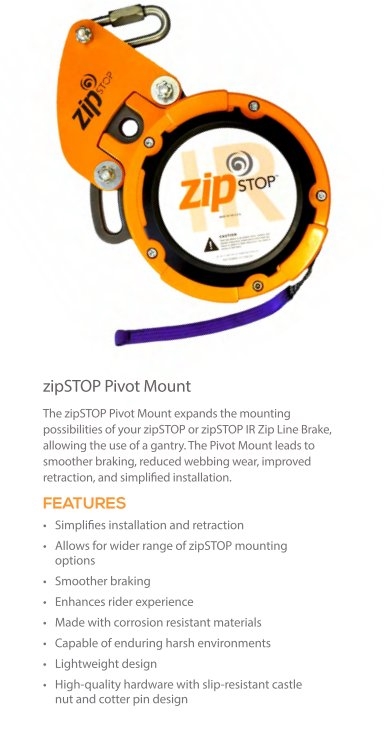 ZIPSTOP IR ZIP LINE BRAKE: Model Number: ZSIR150-20A Rated Working ...